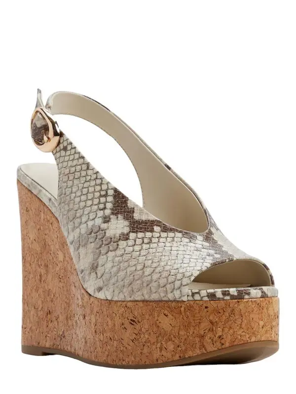 Aldo Tatianah Platform Wedge Sandal - Ivory Multi