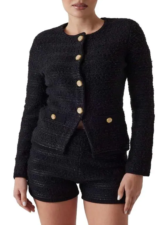 MARCIANO Clara Texture Cardigan - Black-black