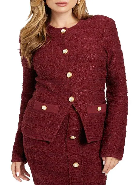 MARCIANO Clara Texture Cardigan - Red