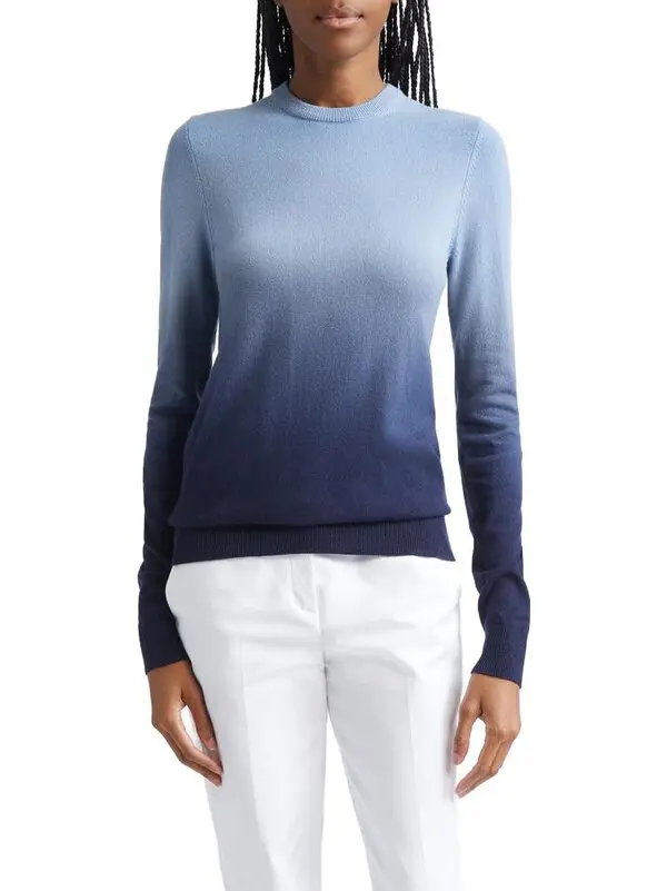 Michael Kors Cashmere Ombré Crewneck Sweater - Lake Multi