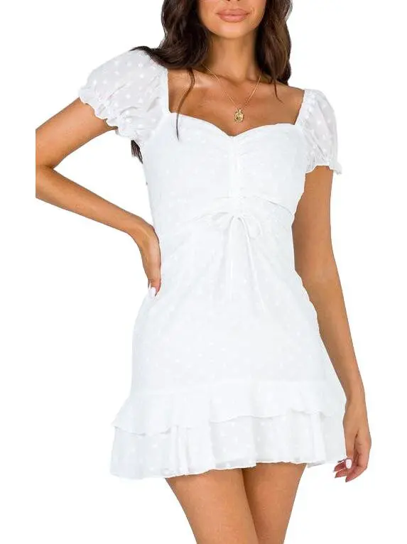 Princess Polly Mikail Puff Sleeve Mini Dress - White