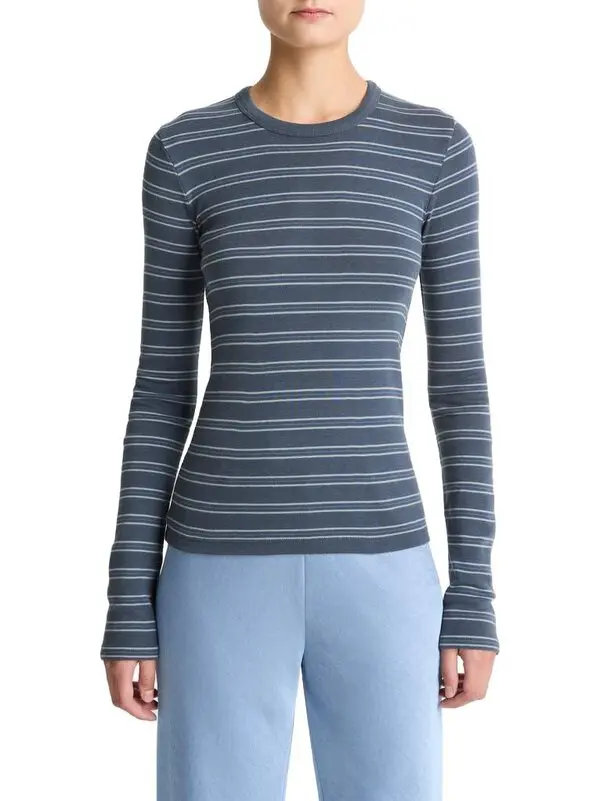 Vince Stripe Long-sleeve T-shirt - Azura Combo