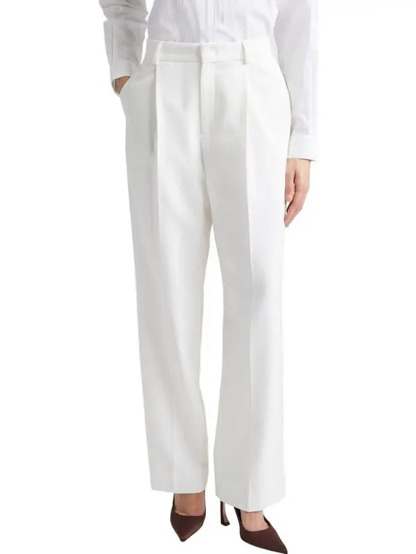 Victoria Beckham Tailored Straight-leg Trousers - Ivory