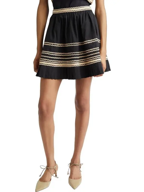 Ulla Johnson Adaleigh Ric Rac Skirt - Noir