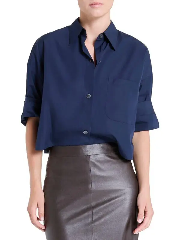 TWP Next Ex Cotton Button-up Blouse - Midnight