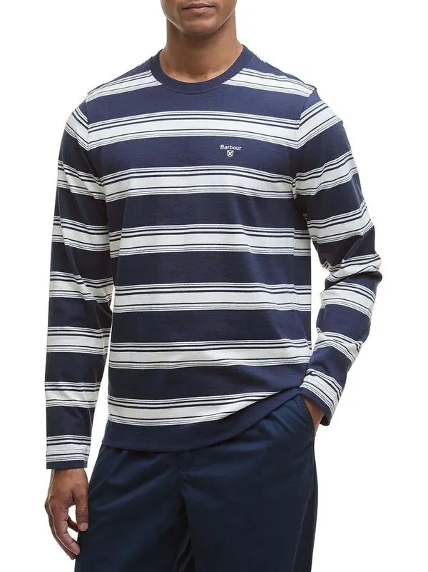 Barbour Plaistow Stripe Long Sleeve Cotton T-shirt - Navy