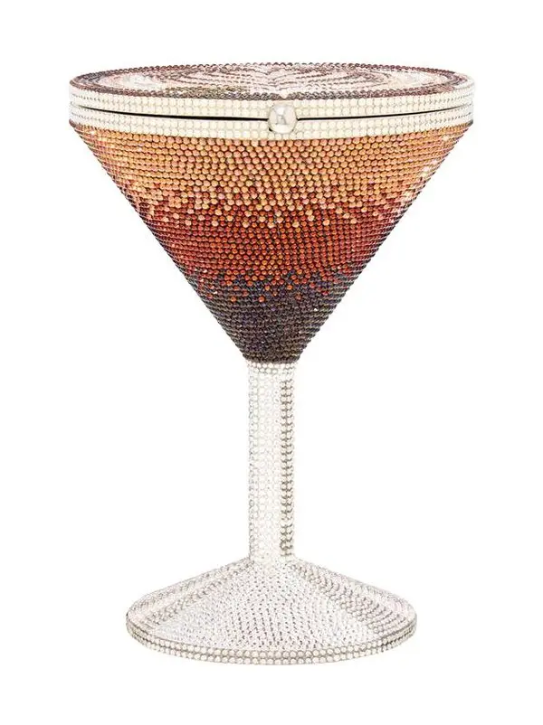 Judith Leiber Espresso Martini Crystal Embellished Clutch - Silver Brown Multi