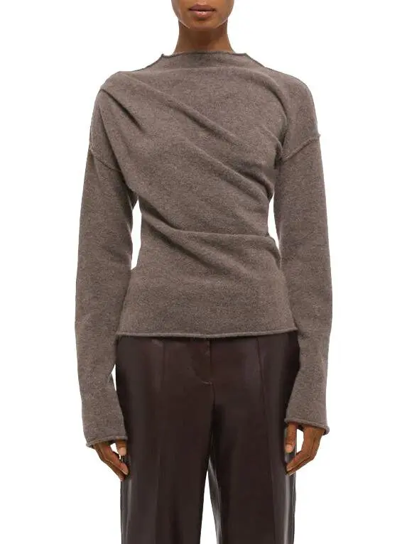 Helmut Lang Funnel Neck Sweater - Grey Brown