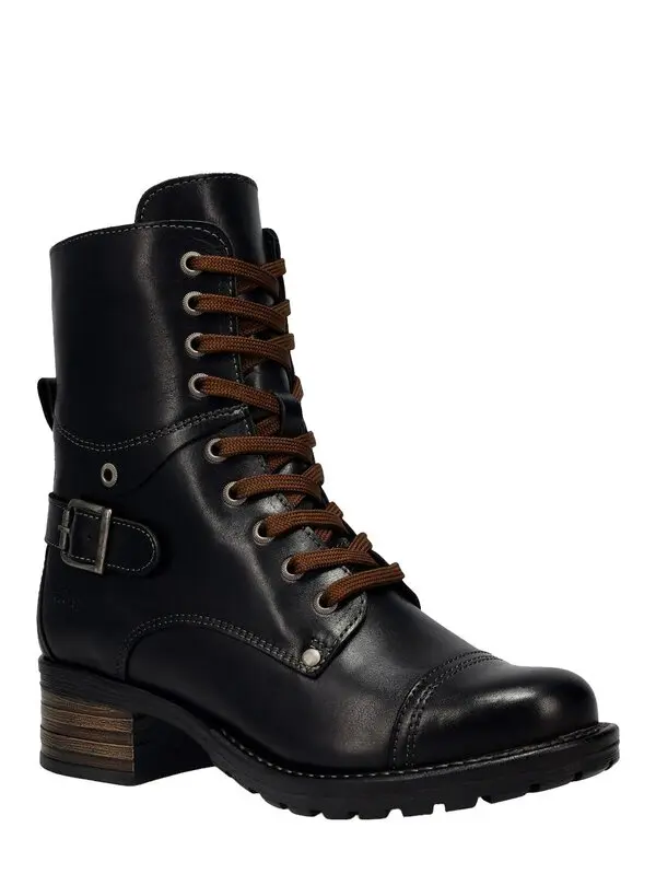 TAOS Crave Leather Combat Boots - Classic Black