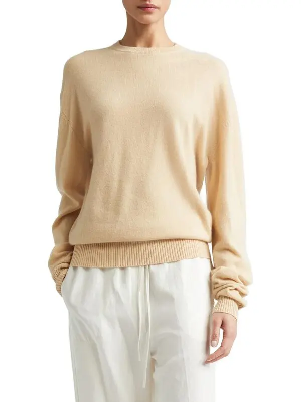TOTEME Classic Cashmere Crewneck Sweater - Pale Apricot