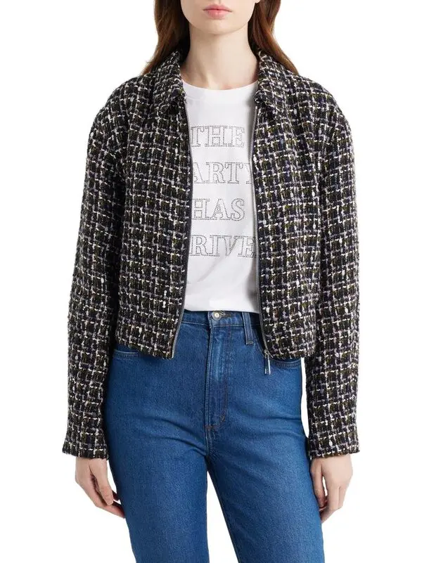 Hugo Boss Jawedi Metallic Tweed Jacket - Black Multi