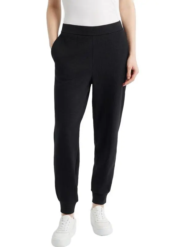 Eileen Fisher Waffle Knit Jogger Pants - Black