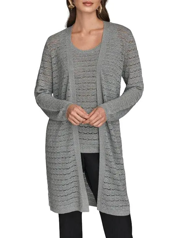 Donna Karan New York Metallic Open Cardigan - Vapor