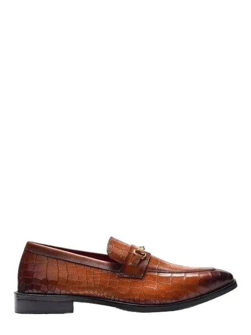 CARLOS SANTANA Havana Bit Loafer - Tan Croco Print