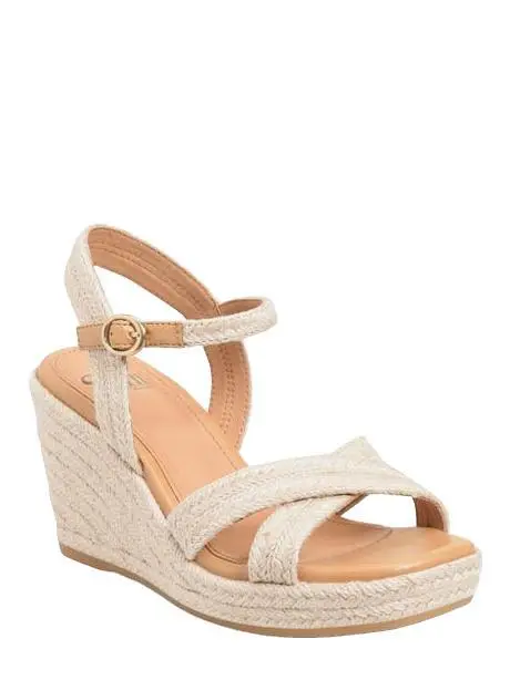 SOFFT Newbury Espadrille Ankle Strap Platform Wedge Sandal - Natural