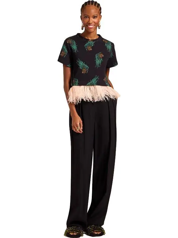 La DoubleJ La Scala Feathered Tee - Lemuria Black