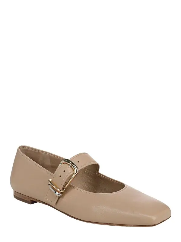 Vince Daniela Leather Mary Jane Flat - Warm Almond