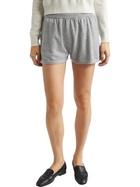 Johnstons Of Elgin Cove Cashmere Lounge Shorts - Light Grey