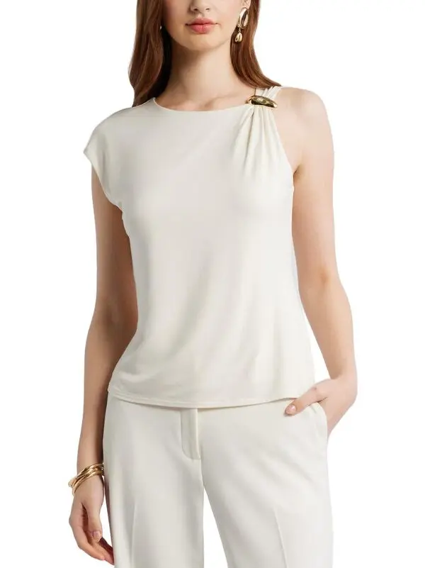 Nordstrom Hardware Accent Asymmetric Top - Ivory Tofu