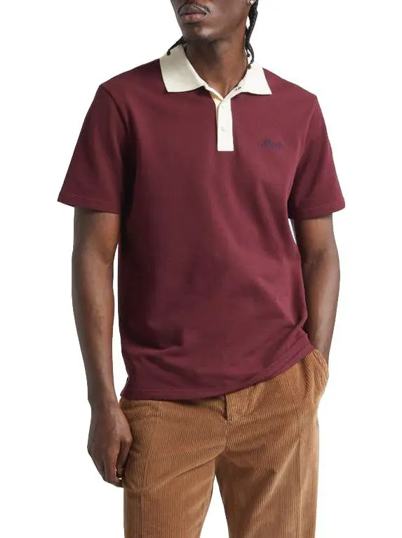 Moncler Logo Patch Cotton Piqué Polo - Port Royale