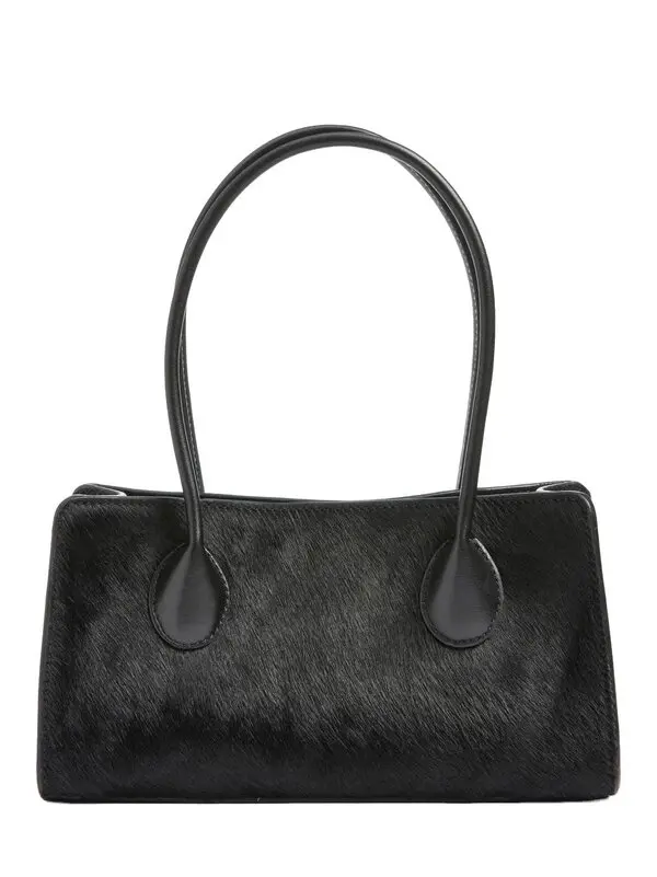 Lié Studio The Lou Top Handle Bag - Black Calf Hair