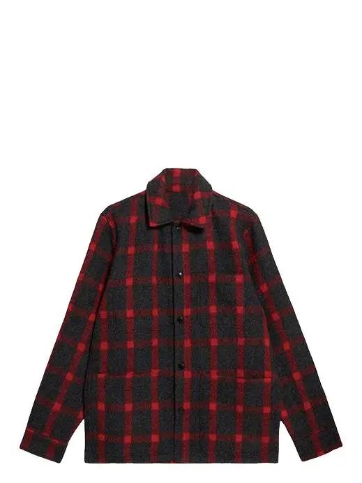 FORTELA Steck Wool Check Overshirt - Melange