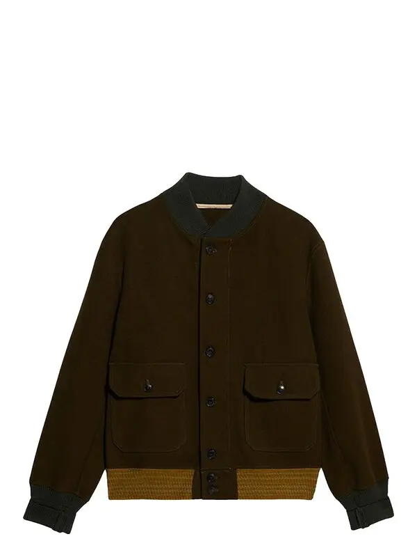FORTELA Cruiser Wool Twill Bomber Jacket - Army Green