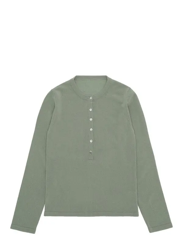 FORTELA Cashmere Serafino Jersey Shirt - Green