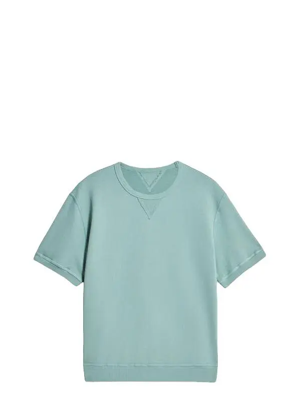 FORTELA Brushed Jersey Short Sleeve Sweatshirt - Acquamarine