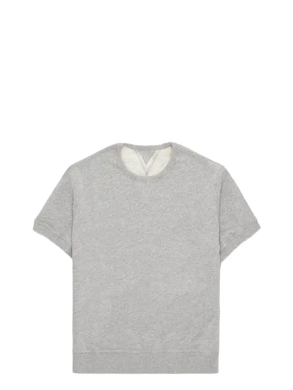 FORTELA Brushed Jersey Short Sleeve Sweatshirt - Melange Grey