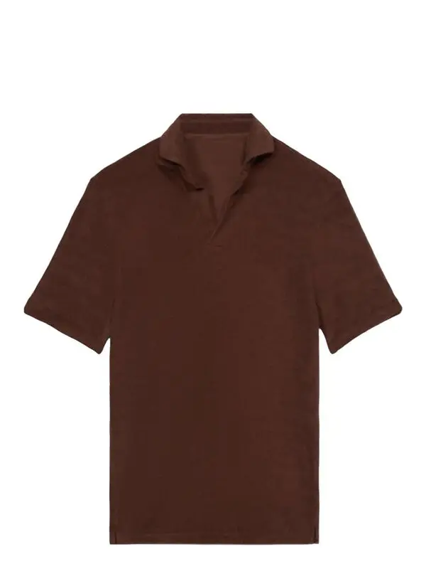 FORTELA Sullivan Terry Cloth Jersey Polo - Brown