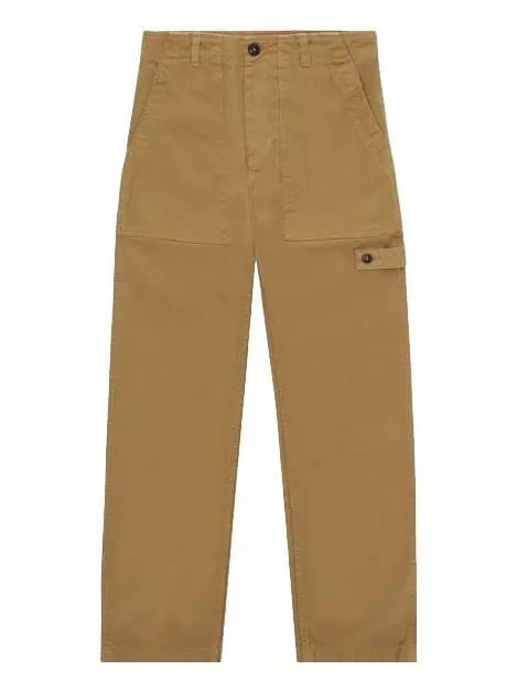 FORTELA Jerryt Gabardine Fatigue Trousers - Military Green