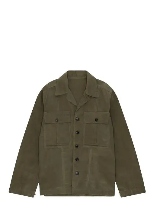 FORTELA Solomon Cotton Cerato Overshirt - Sage