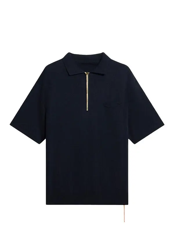 FORTELA Laight 3/4 Zip Short Sleeve Polo - Blue