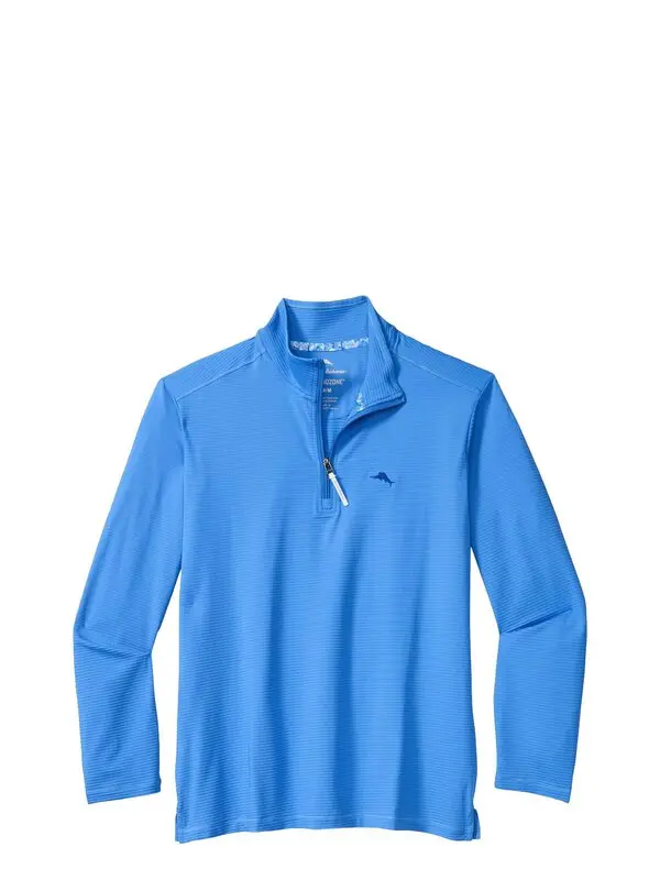 Tommy Bahama Costa Wave Islandzone® Seersucker Half Zip Pullover - Med Blueberry