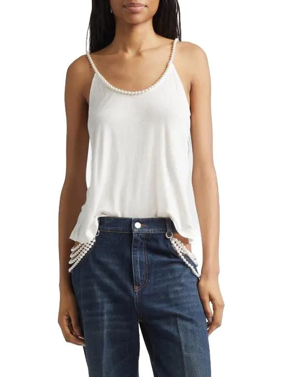 Stella McCartney Faux Pearl Embellished Camisole - Cream
