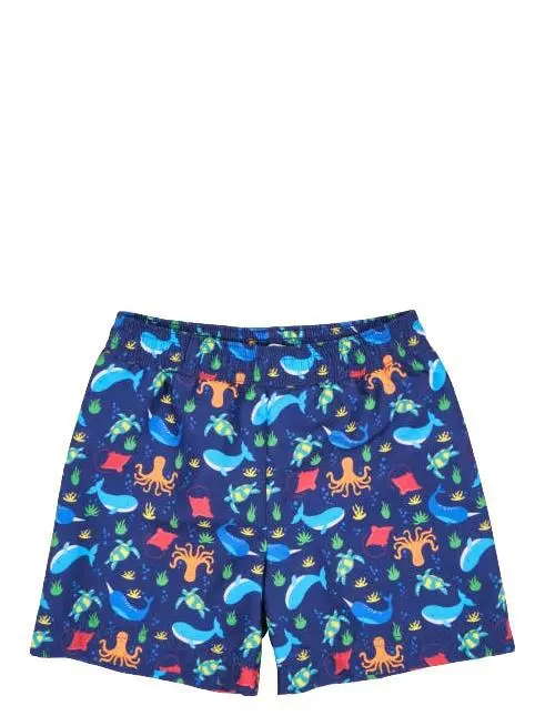 FLORENCE EISEMAN Under The Sea Print Swim Trunks - Navy/multi