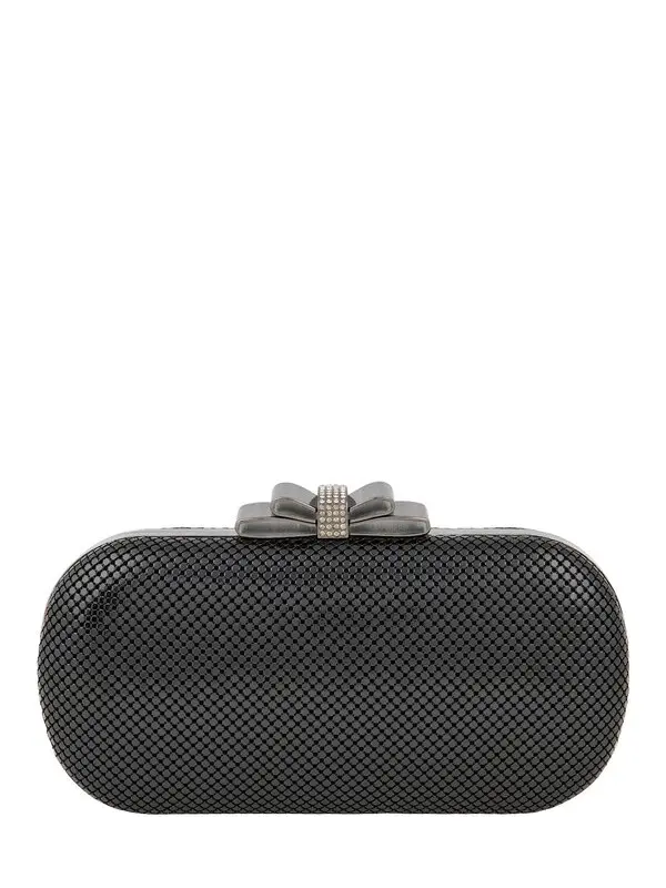 WHITING & DAVIS Marilyn Bow Minaudiere - Black