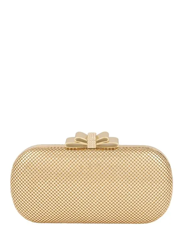 WHITING & DAVIS Marilyn Bow Minaudiere - Metallic Gold