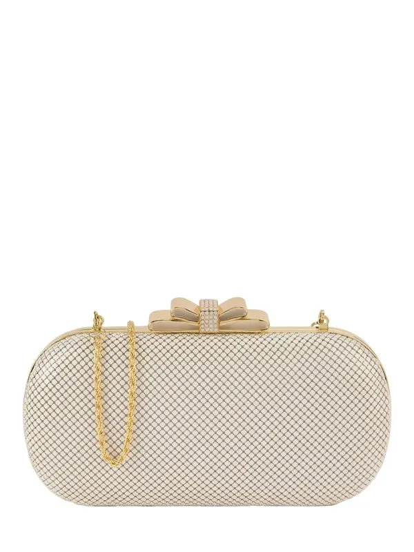 WHITING & DAVIS Marilyn Bow Minaudiere - Pearl