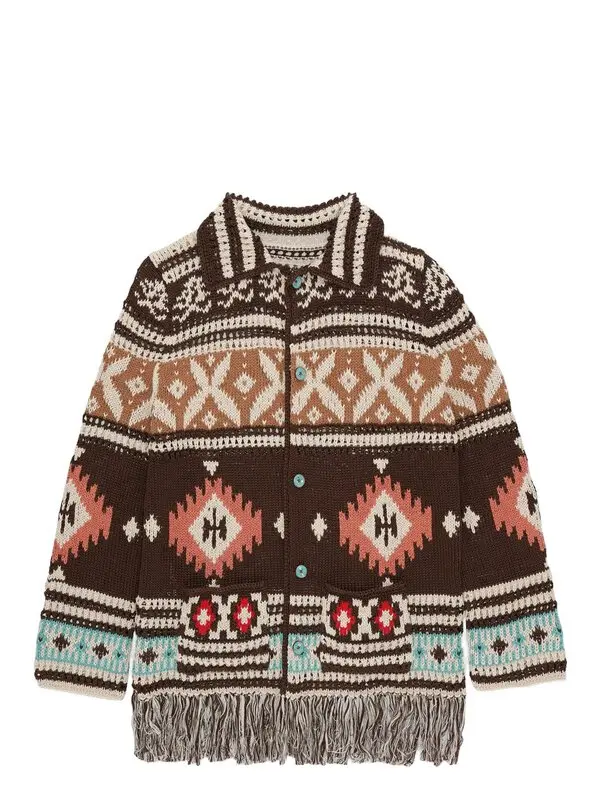 FORTELA Lilly Navajo Alpaca And Cotton Cardigan - Navajo Pattern