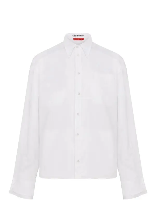 PCFG Pure Cotton Woven Shirt With Double Cuff - White