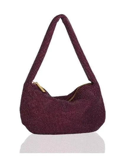 WHITING & DAVIS Farrah Crystal Hobo - Wine