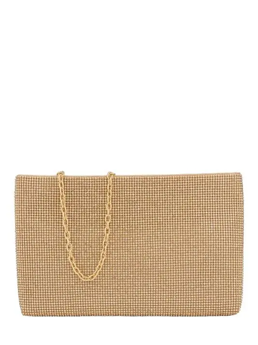 WHITING & DAVIS Lainey Crystal Clutch - Gold Crystal