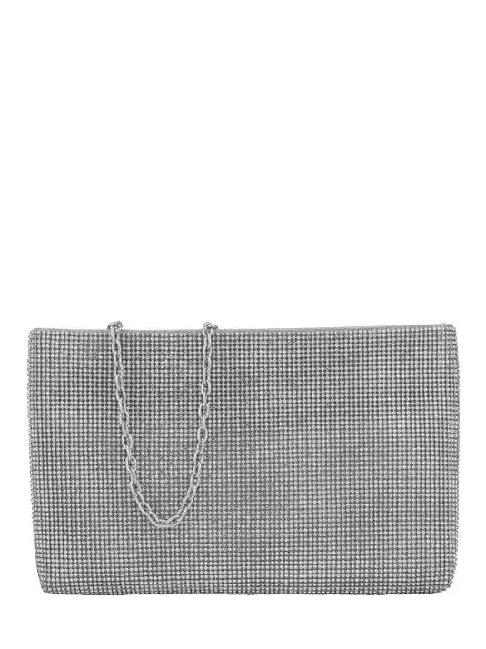 WHITING & DAVIS Lainey Crystal Clutch - Pewter Crystal