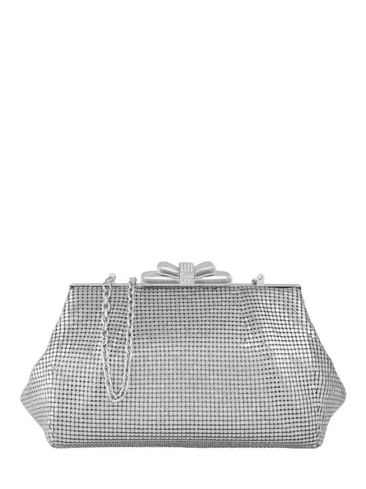 WHITING & DAVIS Blake Bow Clutch - Pewter