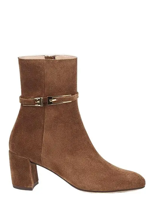 Agl Lynn Buckle Heeled Bootie - Light Brown