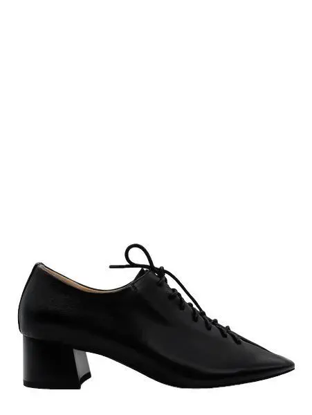 AMIE RAFA Earl Lace-up Leather Pumps - Black