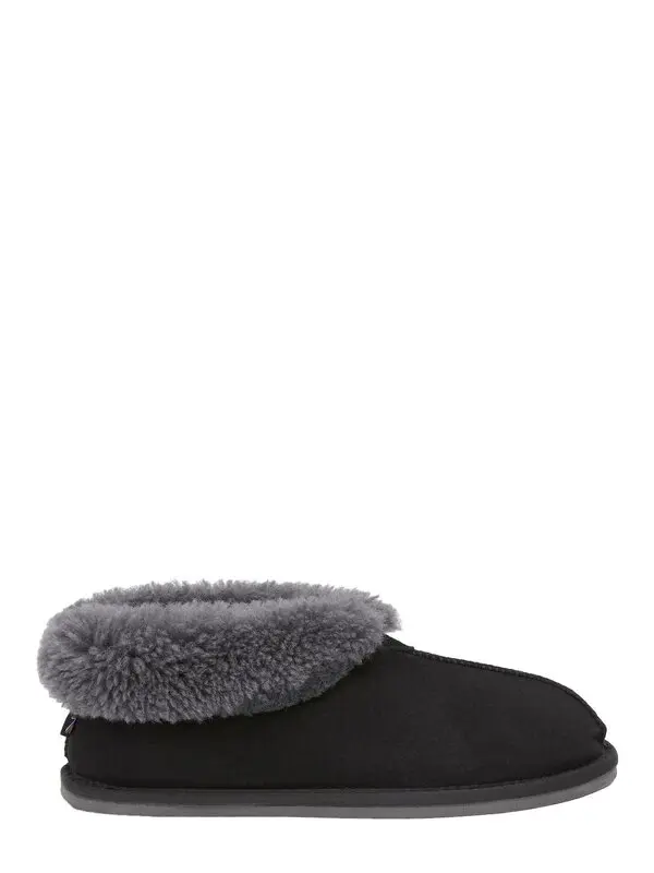 CELTIC & CO. Shearling Bootee Slippers - Black/grey