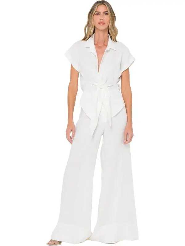 JBQ Bergen Wide-leg Pant - Ecru